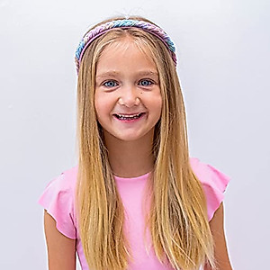 FROG SAC 2 Braided Headbands For Girls, Tie Dye Mermaid Headband for Kids, Metallic Braid Head Band Hair Accessories, Cute Rainbow Unicorn Party Favors