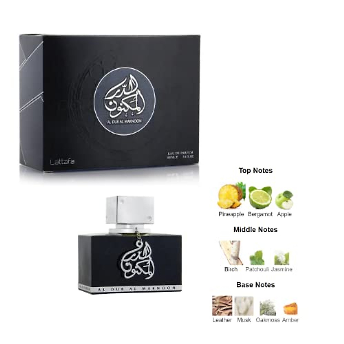 Al Dur Al Maknoon Silver with Deo - Eau De Parfum (100 ml - 3.4Fl oz) by Lattafa