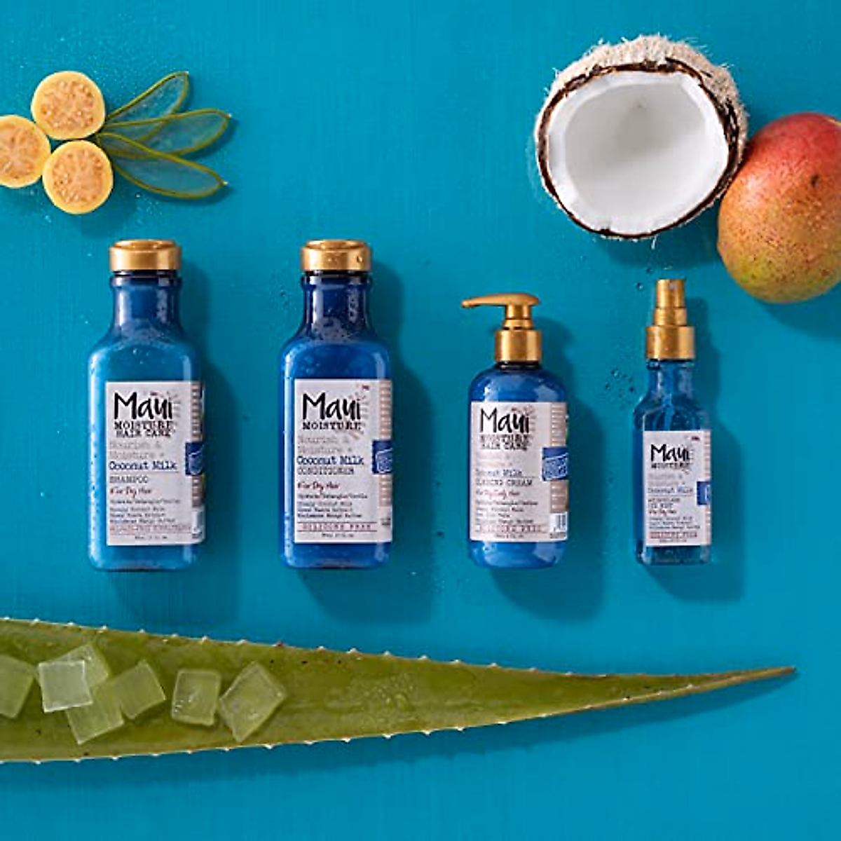 Maui Moisture Nourish & Moisture + Coconut Milk Shampoo + Conditioner to Hydrate and Detangle Curly Hair, Lightweight Daily Moisturizing Shampoo, Vegan, Silicone & Paraben-Free, 13 Fl Oz