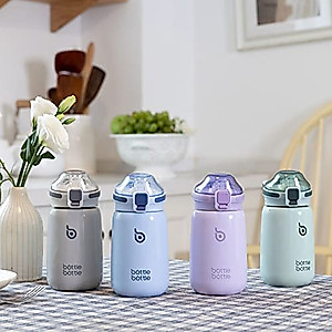 BOTTLE BOTTLE Kids Water Bottles for School12 oz Stainless Steel Water bottle with Leak Proof Lid Double Wall Vacuum Kids Insulated Water Bottle Keeps Hot and Cold Great Back to School Gift.(blue)