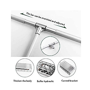 Wardrobe Lifter, Pull-Down Adjustable Width Hanger for Home Closet, Save Space, Light Storage System with Aluminum Pole, Silver, Load 30KG (Size : 450-600mm)