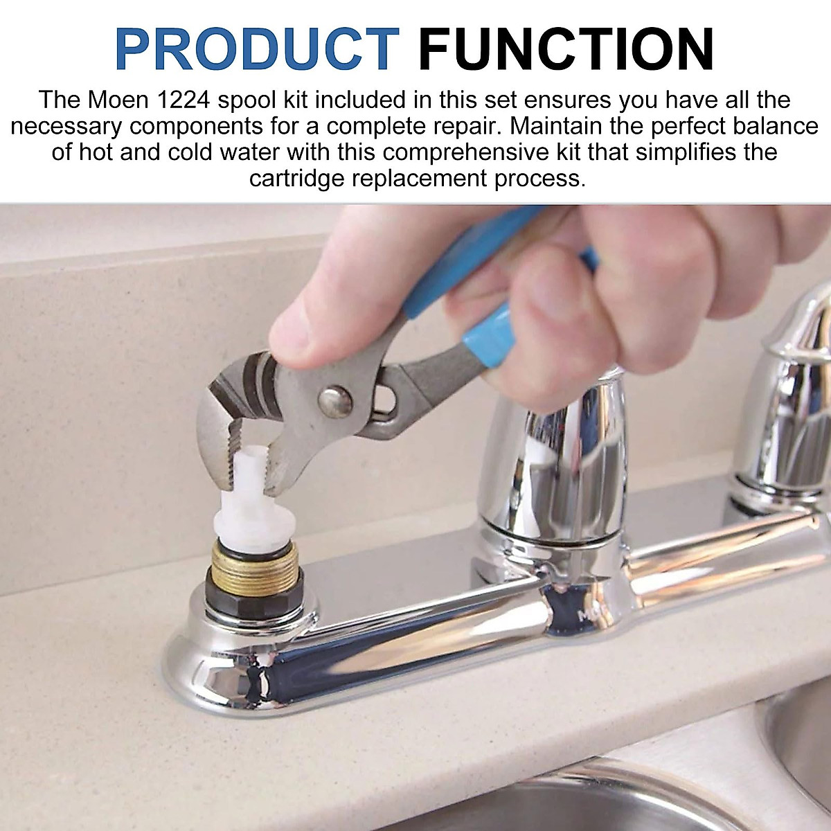 LEDBarz 2025 Upgrade 97479 Stem Extension Kit for Moen Monticello Series Widespread Bathroom Sink Faucet replacement parts for Moen 1222 1224