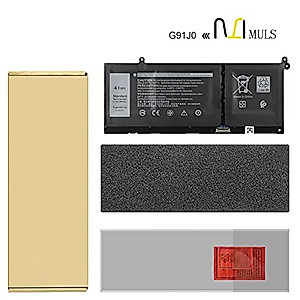 MULS G91J0 41Wh Laptop Battery for Dell Inspiron 13 5310 14 5410 14 Plus 7420 15 3510 3511 5510 16 5625 14 5410 2-in-1 Latitude 3320 3330 Vostro 5620 13 5310 14 3420 15 3510 V6W33 Laptop ​3467mAh