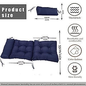 HEYITTE Waterproof Replacement Patio Chair Cushions 49x22Inch, All Weather Fade-Resistant Adirondack Chair Cushion, Thick 4Inch Outdoor Seat Cushions for Patio Furniture with Seat & Back