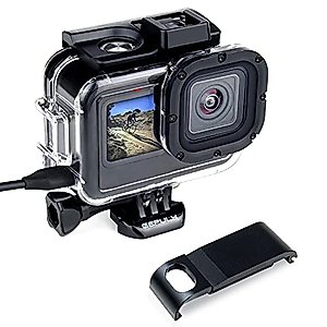 GEPULY Skeleton Housing Case Side Open Housing Protective Case with Aluminum USB Pass Through Side Door Cover for GoPro Hero 9 10 11 12 13 Black - Charging Camera Without Removing Housing Case