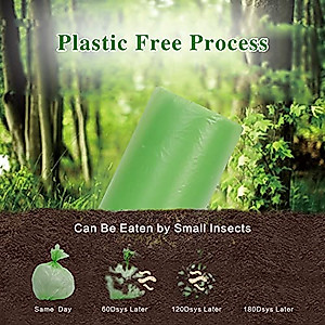 Toplive Trash Bag ,8 Gallon 60 Count Garbage Bag Biodegradable Compostable 1.5 Mil Thickness Trash Bags Wastebasket Bin Liners for Home Bathroom Bedroom Kitchen Office Trash Can(3 Rolls)