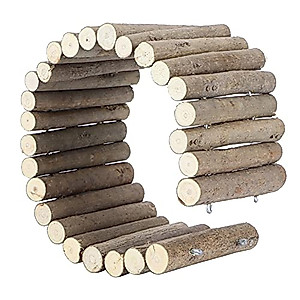 Hamster Bridge Toy, Bendable Wooden Hideout Rodents Wooden Door Fence for Small Animal Mouse Squirrel Chipmunk (60CM) Habitat Décor