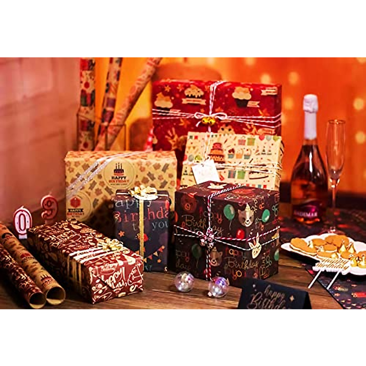 Birthday Wrapping Paper.9 Different Types of Gift Wrapping Paper（Each 27.5 x19.7 inches/70×50cm）.Birthday Wrapping Paper For Boys Men Women Girls Kids.…