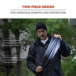 Ergodyne N-Ferno 6492 Thermal Fleece Neck Gaiter, Multiple Ways to Wear, Moisture-Wicking