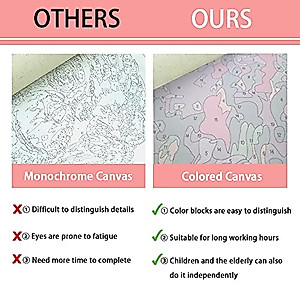 SNMUW Paint by Number for Adults, Sea Turtle Adult Paint by Number, Art Paint by Numbers for Beginner Kids, 16" x 16", Perfect for Gift Home Wall Decor