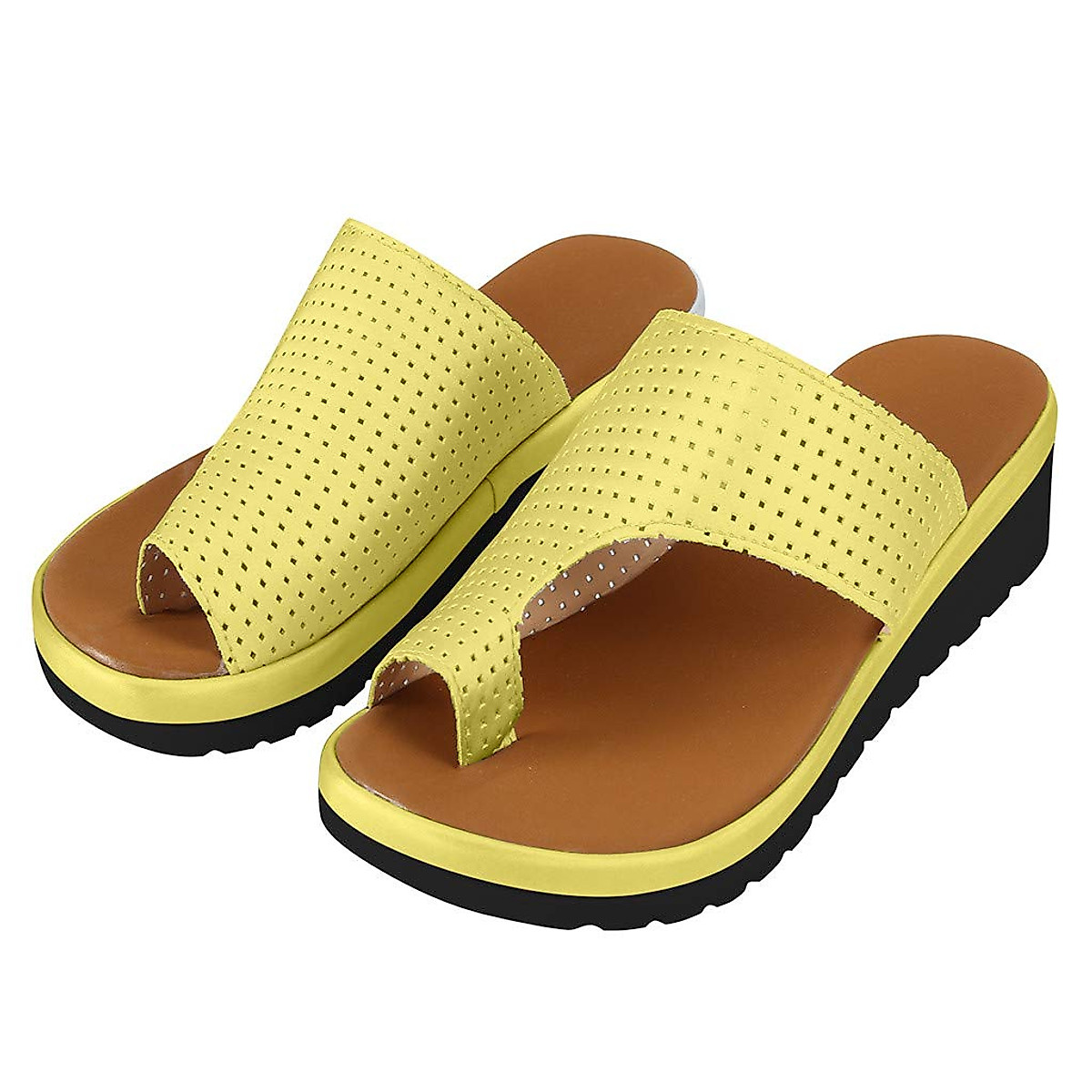 HunYUN 2019 New Women Thick Bottomed Sandal Shoes Wedge Heel Sandals Clip Toe Summer Beach Shoes