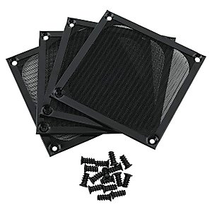 CM 4 Pcs Computer Case Fan Dust Filter PC Mesh Filter Cover Grills, Aluminum Frame Mesh with Screws, 120 mm x 120 mm, Block Color