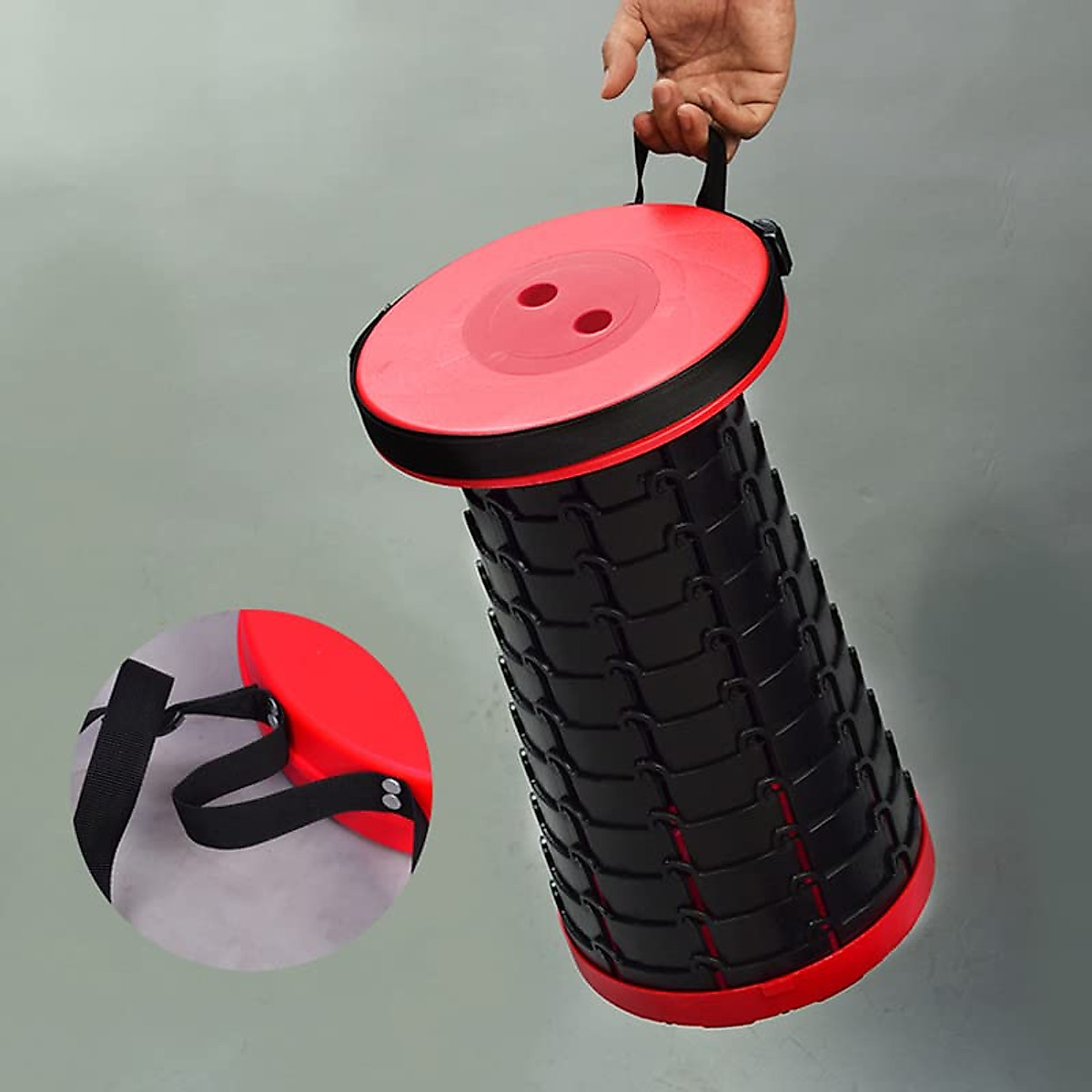 AVAMA Collapsible Seat Stool, Portable & Folding Stool for Adults (Black)