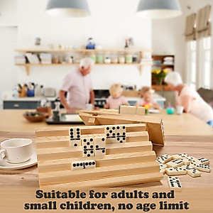 Dominoes Set for Adults, Dominoes Set Double Six, Double 6 Professional Domino Tiles with Spinner in Wooden Box,28 pcs Domino Set 28 Tiles with Natural Wooden Case