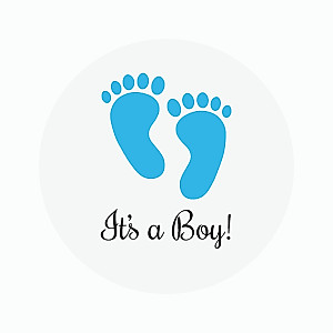 120ct - 1" Clear It's a Boy Stickers,1 inch Transparent Baby Shower Stickers (#208)