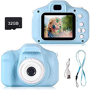LKYBOA Kids Camera Children Digital Cameras for Boys Girls Birthday Toy Gifts, HD 1080P 4-12 Year Old Rechargeable Digital Video Camera Toy Birthday Gift