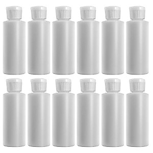 4 Oz Plastic Cylinder Bottles with Flip Top Pour Spout, Pack of 12 by Premium Vials