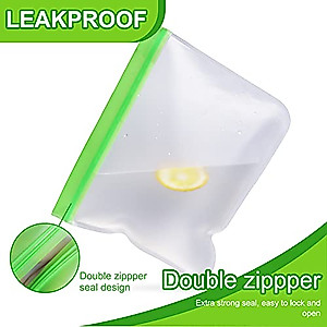 Reusable Food Storage Bags - 12 Count BPA Free Reusable Freezer Bags (2 Gallon & 5 Sandwich & 5 Snack Size Bags) Tangibay Leakproof Freezer Safe Bag for Meat Fruit Vegetable