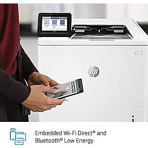 HP Laserjet Enterprise M612x Single-Function Wireless Monochrome Laser Printer, White - Print only - 4.3" Touchscreen, 75 ppm, 1200 x 1200 dpi, Auto Duplex Printing, Ethernet - Cbmou External Webcam