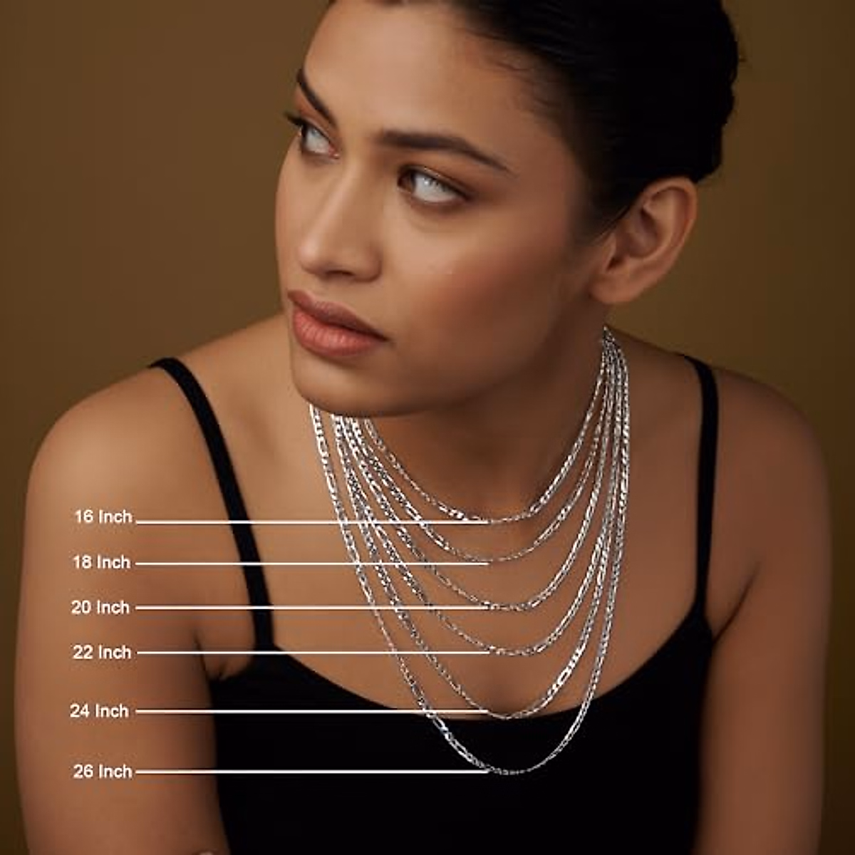 LeCalla 925 Sterling Silver Italian 3.5 MM Solid Diamond-Cut Figaro Link Chain Necklace for Men and Women 26 Inches