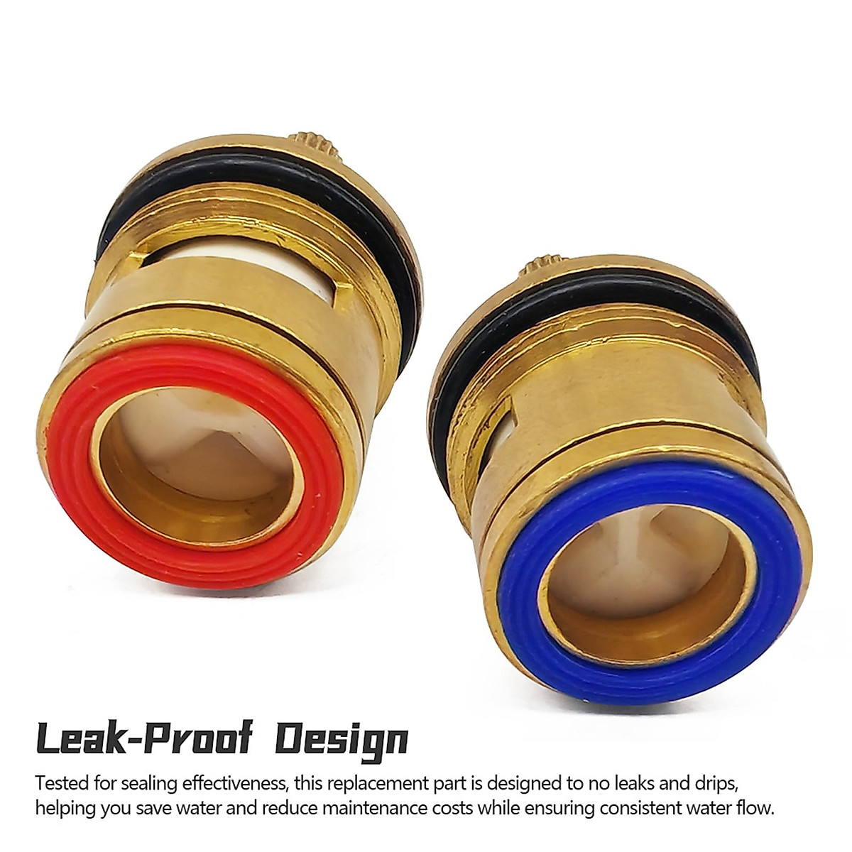 Meyffon 1000187 1000188 Faucet Cartridge Compatible with Kohler Bath Faucet 3/4 Inch Ceramic Valve Cold and Hot Cartridge Counterclockwise Close and Clockwise Close