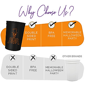 More Boos Please Halloween Party Cups For Adults - Set of 12 Happy Halloween Cups For Adults 16oz, Perfect Halloween Plastic Cups, Halloween Favors, Plastic Halloween Cups For Party