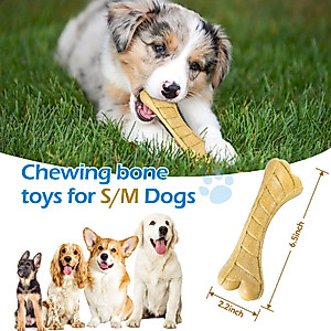 DAOZIJI Indestructible Dog Toys for Aggressive Chewers Medium Small Breed, Tough Dog Chew Dog Bones for Aggressive chewers, Interactive Nylon Dog Chew Bones Toys for Boredom,Puppy Teething Toys Gifts