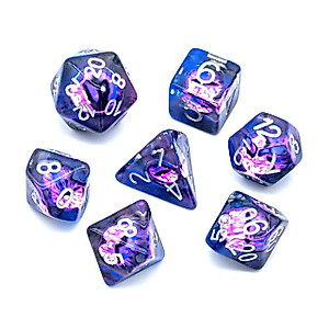 Purple Dragon Eye DND Resin Dice Set for Dungeons and Dragons, D&D, D20, D and D, Polyhedral Resin Dice, Dungeons and Dragons Gifts, Accessories