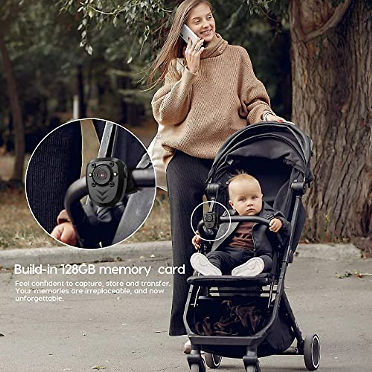 Mini Body Camera Video Recorder Built-in 128GB Memory Card with Night Vision IR & Loop Record HD 1080P, 4-6 HR Battery Life Wearable Police Cam for Home, Outdoor, Law Enforcement, Security Guard