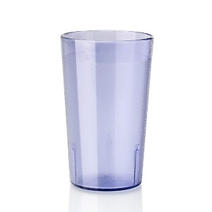New Star Foodservice 46540 Tumbler Beverage Cup, Stackable Cups, Break-Resistant Commercial SAN Plastic, 5 oz, Blue, Set of 12