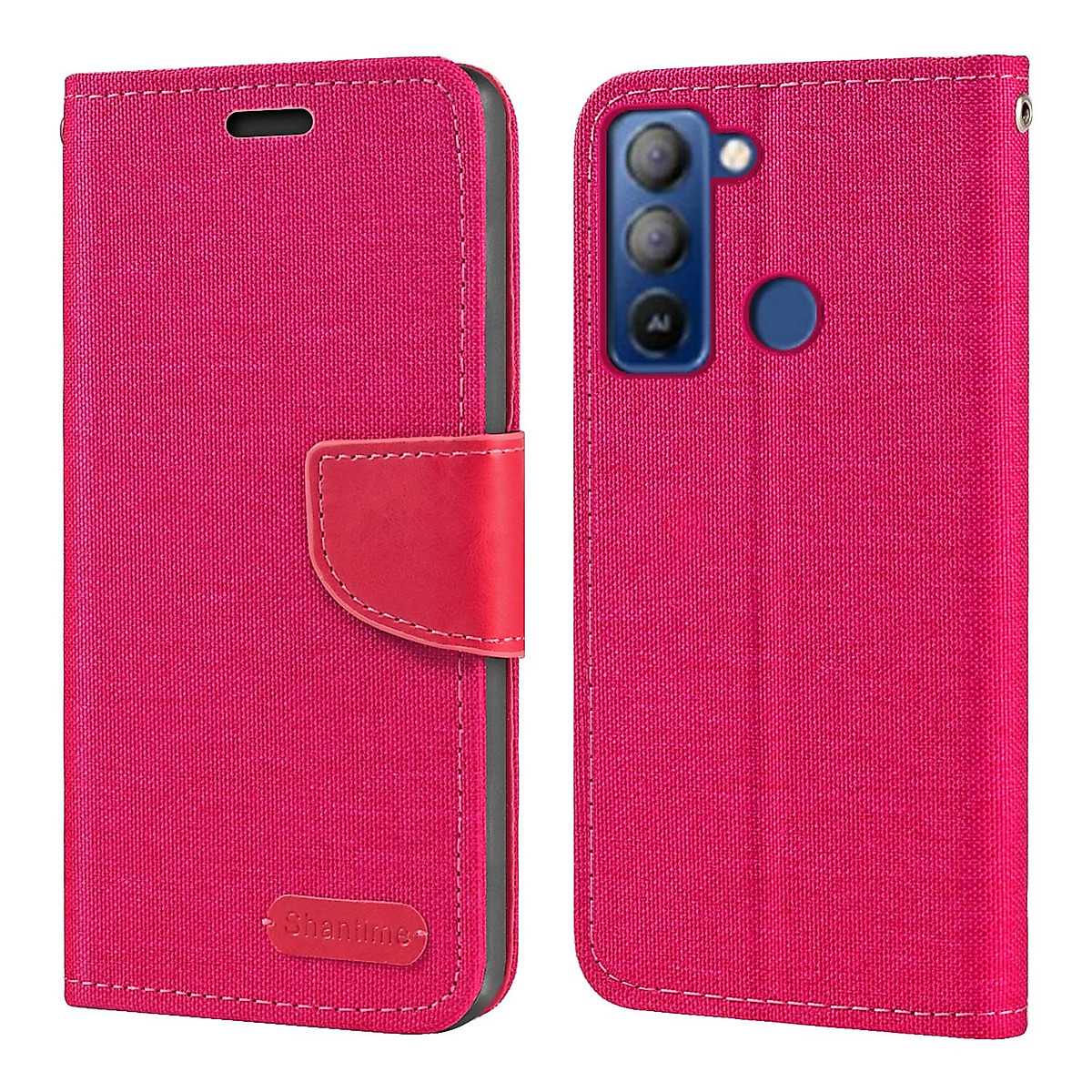 Shantime for Tecno Pop 5 LTE Case, Oxford Leather Wallet Case with Soft TPU Back Cover Magnet Flip Case for Tecno Pop 5 Rose