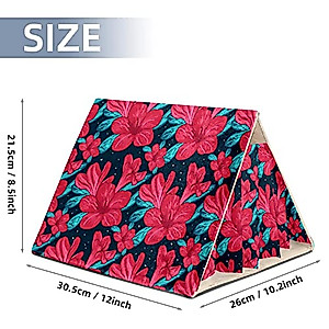 Y-DSIWX Guinea Pig House Bed, Rabbit Large Hideout, Small Animals Nest Hamster Cage Habitats Tropical Red Floral Flower