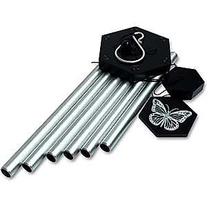 Fonmy Wind Chimes Outdoor w/Butterfly Sign Memorial Windchimes Great Wind Chime Gifts Soothing Melodic Tones & Bamboo/Aluminum Chime for Garden Home or Yard-31 Length Silver Chimes Hanging Decor.