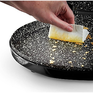 MisterChef Countertop Pizza Maker, 1450W Mini Pizza Oven, Pizza Maker Oven With 12″ Non-Stick Ceramic Plate, Indoor Electric Pizza Oven for Crepes, Pancakes - Black