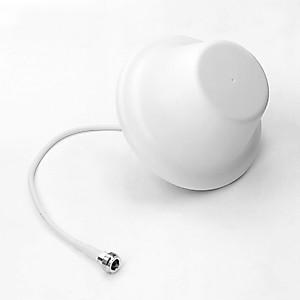 Dome Ceiling Antenna, Omni-Directional Indoor Antenna, Wide Band Dome Antenna with N-Female Connector for Cell Phone Signal Booster - Router Gateway, White (698 to 4000 MHz)
