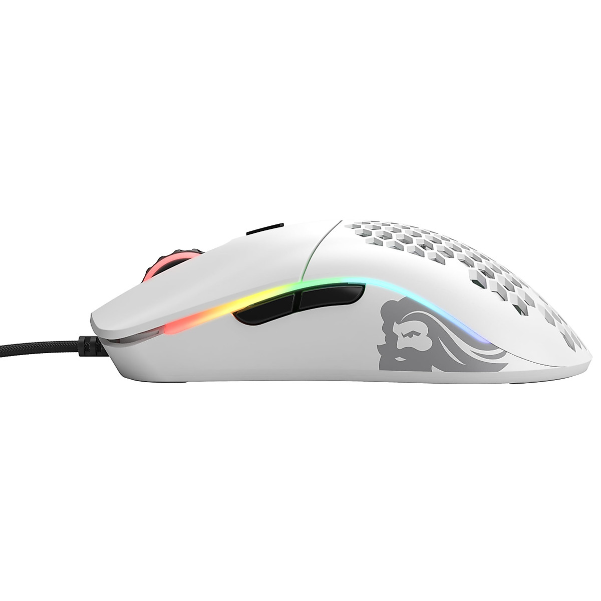 Glorious Gaming Model O Wired Gaming Mouse 67g Superlight Honeycomb Design, RGB, Pixart 3360 Sensor, Omron Switches, Ambidextrous - Matte White