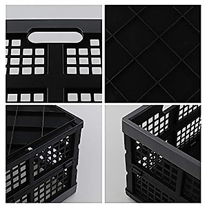 Sosody 34 L Plastic Storage Milk Crates, Large Collapsible Storage Basket, 2 Packs