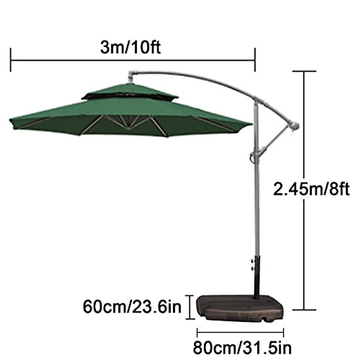 Brown QLYEPHNE Patio Umbrella with Solar LED Lights
