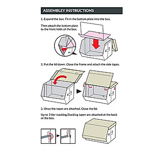 Anika 66819 Stackable Storage Box with Magnetic Secured Lid-25x35x50cm-Cream, Canvas, Cream, Large
