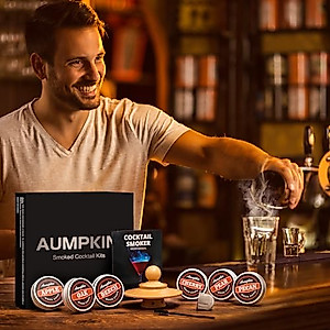 Cocktail Smoker Kit – 6 Flavors Wood Chips – Old Fashioned Kit, Bourbon, Whiskey Smoker Infuser Kit for Old Fashioned Cocktails, Drinks – Bourbon Whiskey Gifts Gifts for Men, Dad