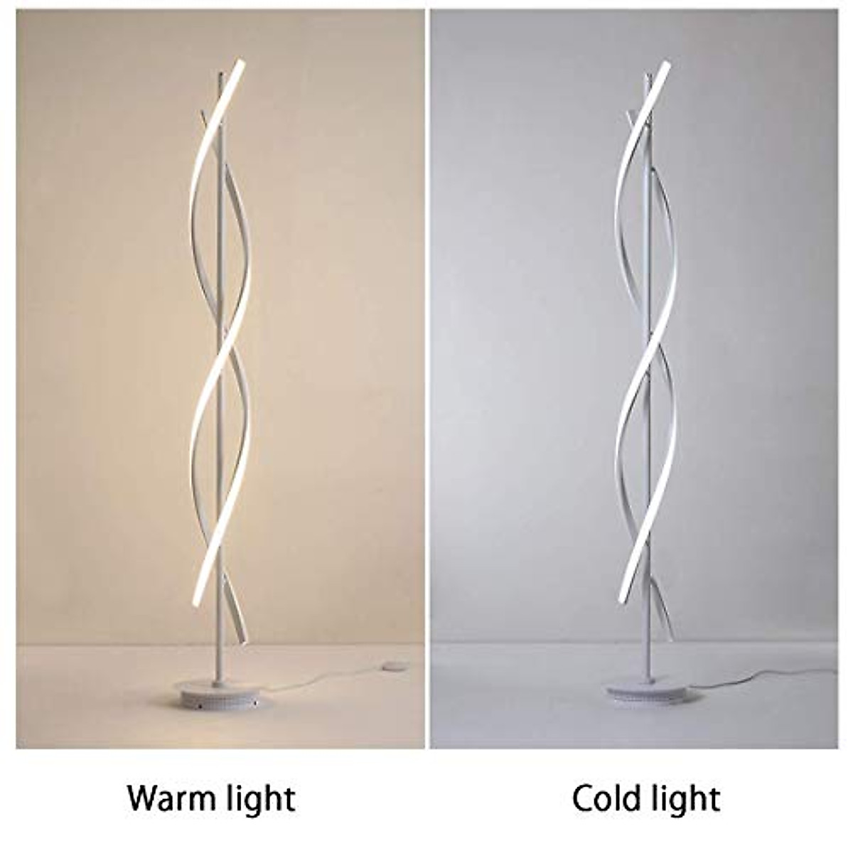 ADISUN 40W LED Floor Lamp Remote Control Dimmable Spiral Floor Lamp Indoor Lamp Floor Lamp for Living Rooms Family Rooms Bedrooms Offices Lighting (White)