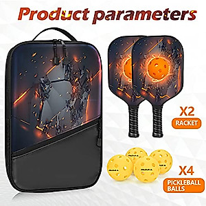 Pickleball Paddles, USAPA Approved Carbon Fiber/Graphite Face Lightweight Pickleball Set with Pickleball Rackets, Pickle Ball Paddle ​for Men, Women and Children
