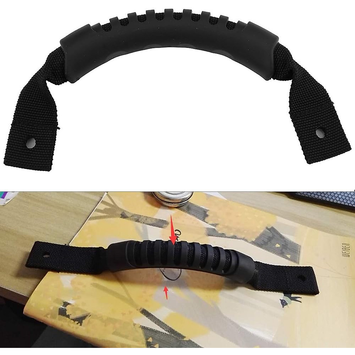 Tbest Suitcase Handle Replacement,Kayak Carry Handle Black Durable Boat Canoe Handle Replacement Accessory Kit for Kayaks Suitcase Luggage Surfboard Maniglia Rainbow Kayak Handles Replacement