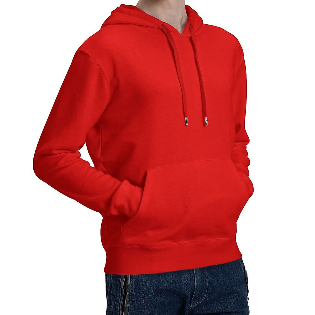 TUVEKE Red Men's Hoodie Sweatshirt Pullover Fleece Hooded Athletic Sweat shirt For Men Hoodies Long Sleeve Kangaroo Pockets XL