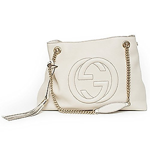 Gucci Soho Ivoire Ivory Gold Double Chain Soft Hobo Leather Shoulder Bag Italy Authentic New