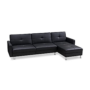 Gold Sparrow Davenport Sectional, Black