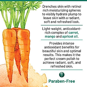 40 Carrots Retinol Rich Face Mango Facial Moisture Splurge Moisturizer - Deeply Hydrating, Helps Nourish, Plump & Brighten Skin | Made in USA, Paraben & Cruelty Free (4oz)