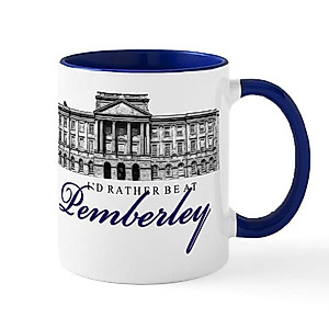 CafePress Id Rather Be At Pemberley Mugs Ceramic Coffee Mug, Tea Cup 11 oz