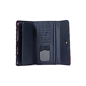 Tommy Hilfiger Beth II Flap Continental Wallet Bias Bicolor Texture PVC Navy/Red Multi One Size
