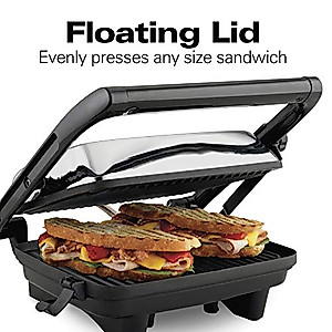 Hamilton Beach Panini Press Sandwich Maker & Electric Indoor Grill with Locking Lid + Hamilton Beach Breakfast Sandwich Maker with Egg Cooker Ring